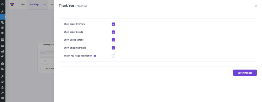 Thank You Step Configuration Options | WPFunnels