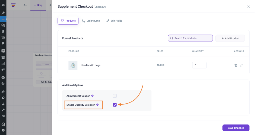 How To Enable Quantity Selection During Checkout | WPFunnels