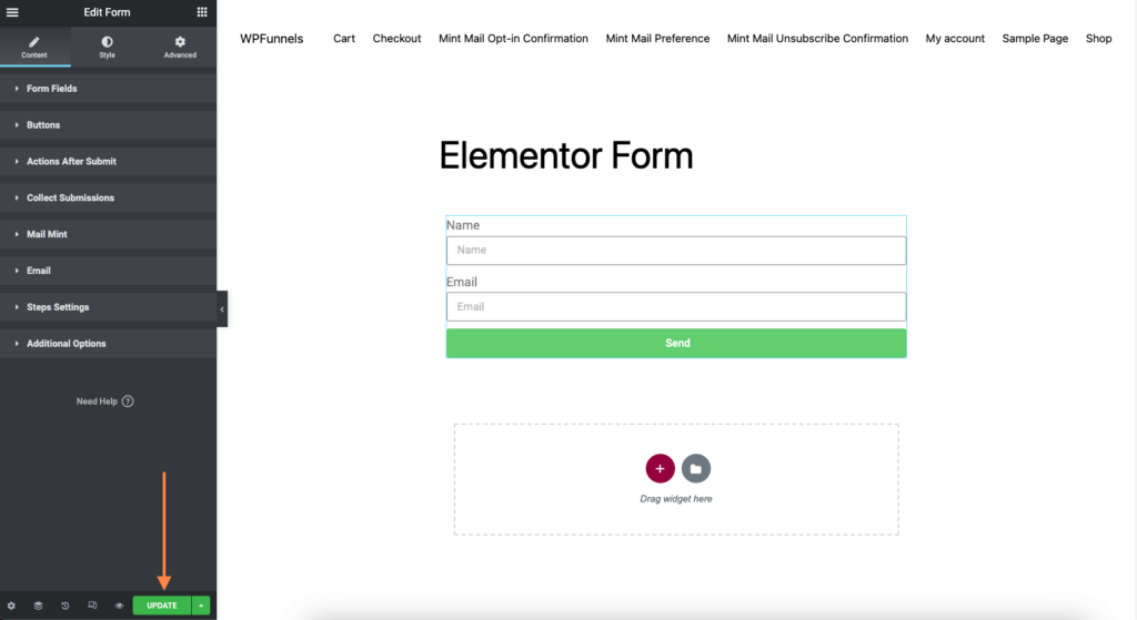 How to Use Elementor Form And Mail Mint To Collect Leads | WPFunnels