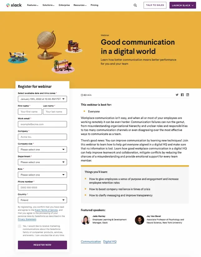 7 Well-Planned Webinar Landing Page Examples To Take Inspiration From