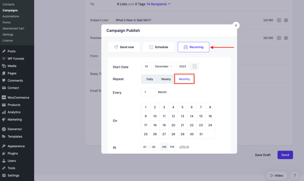 How to Create and Send Monthly Recurring Email Campaigns
