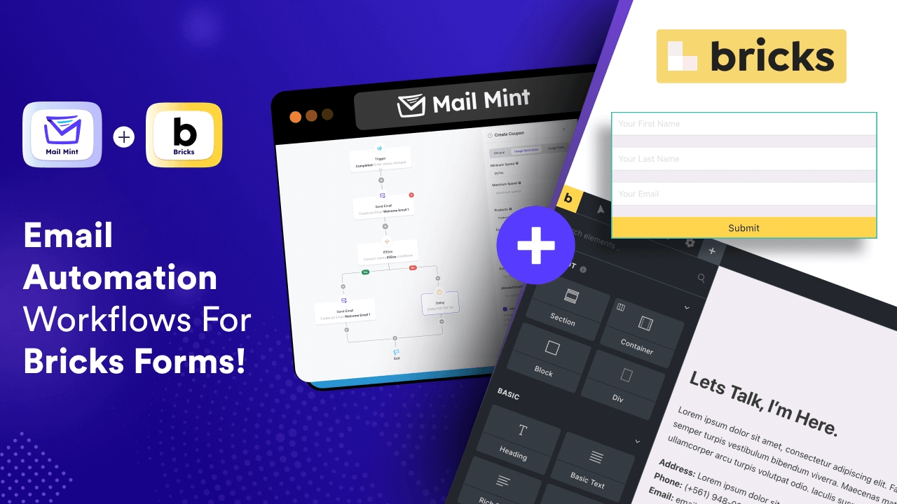 Mail Mint And Bricks Form Integration for Email Marketing
